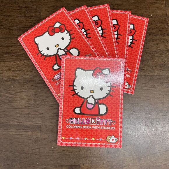 Sanrio | Toys | Lot Of 6 205 Hello Kitty Coloring And Sticker Books Red ...